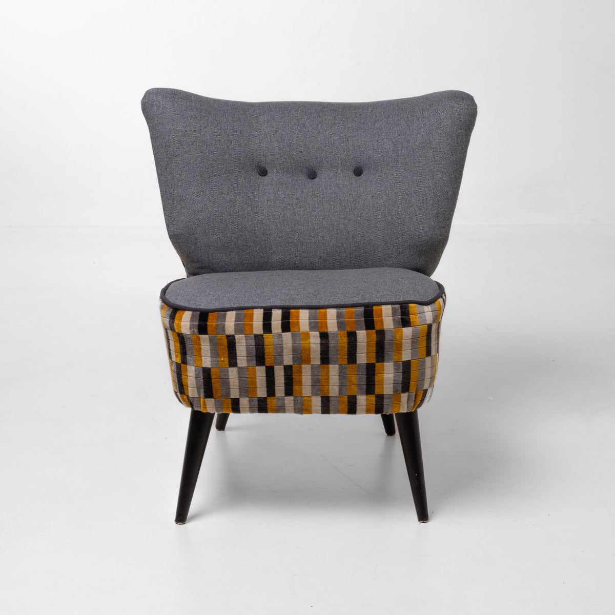 COCKTAILSTOELTJE, JAREN '50, KLEURRIJKE BEKLEDING – The POSEIDON COLLECTION