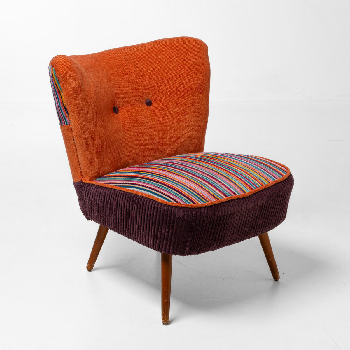 COCKTAILSTOELTJE, JAREN '50, KLEURRIJKE BEKLEDING – The POSEIDON COLLECTION
