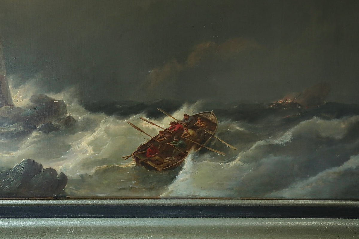 EYE CATCHING PAINTING OF LIGHTHOUSE IN A STORM – The POSEIDON COLLECTION